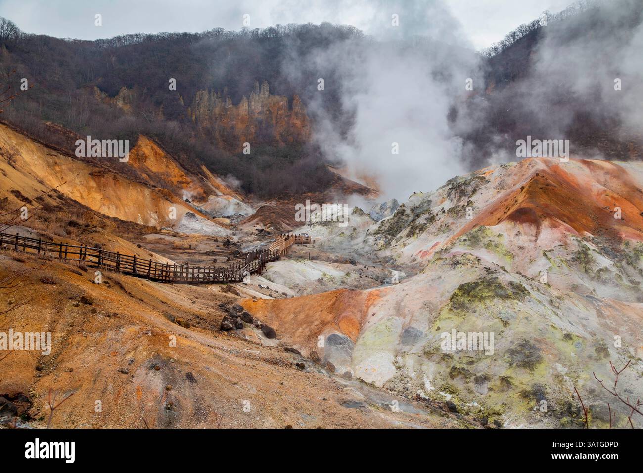Jigokudani geothermal site, Noboribetsu, Hokkaido Island, Japan ...
