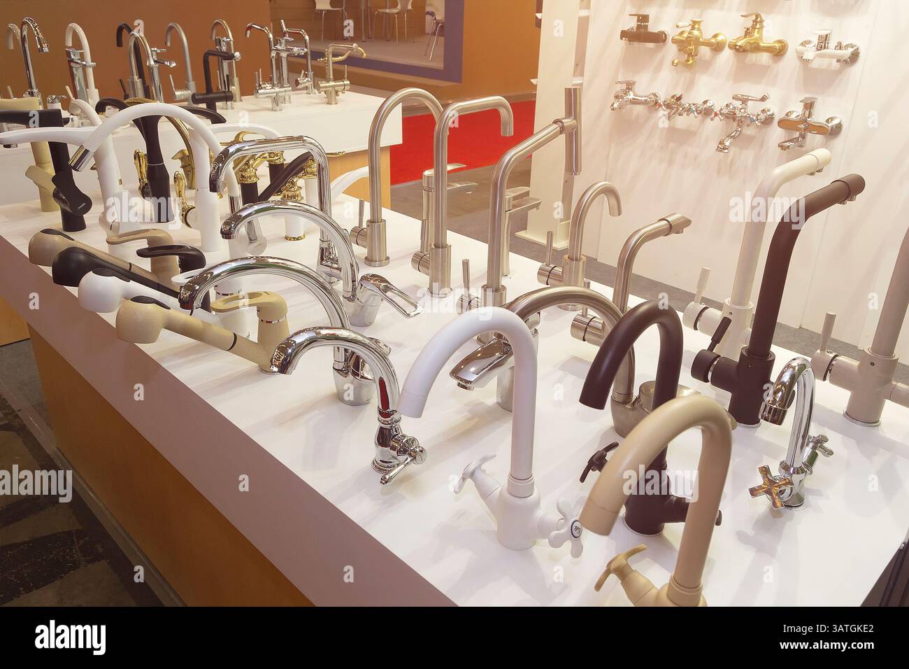 Water taps at the showroom of a large store. Industry Stock Photo - Alamy