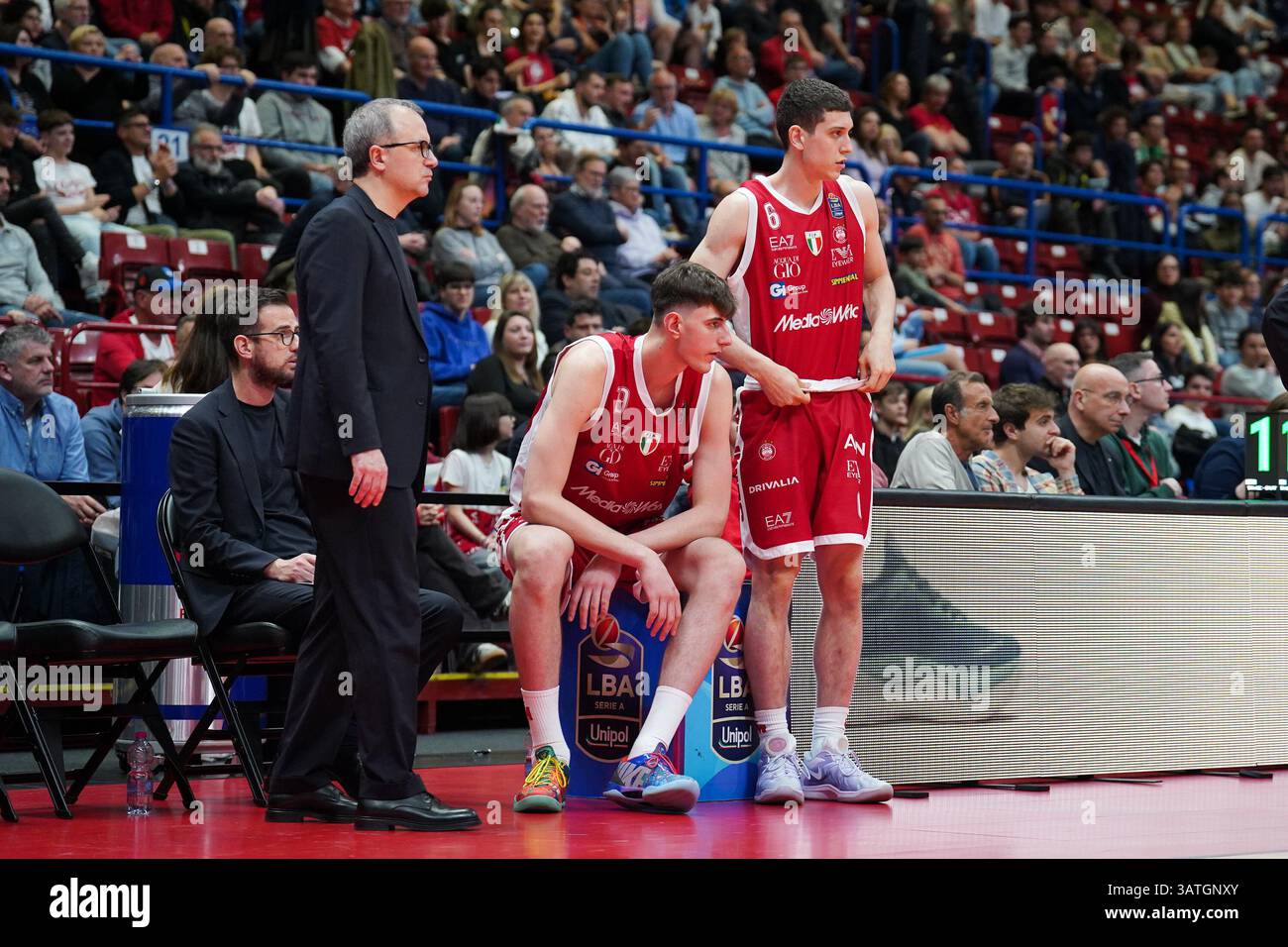 Luigi Suigo (EA7 Emporio Armani Olimpia Milano) and Diego Garavaglia ...