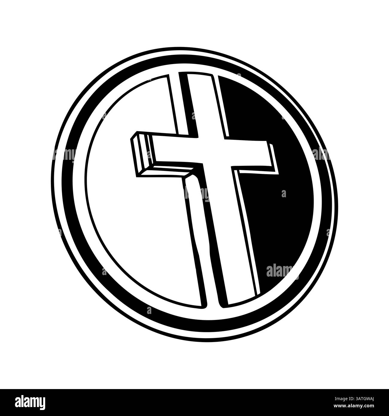Christian cross icon. Modern logo featuring a Christian cross inside a ...