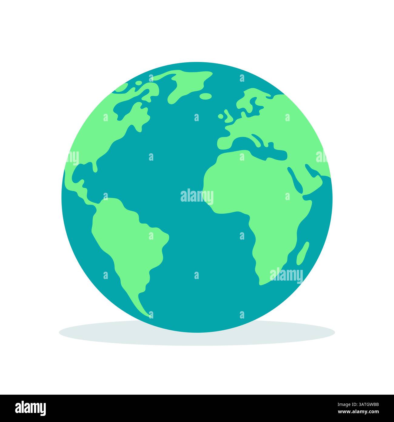 Earth icon. Planet Earth with continents and oceans, isolated on white ...