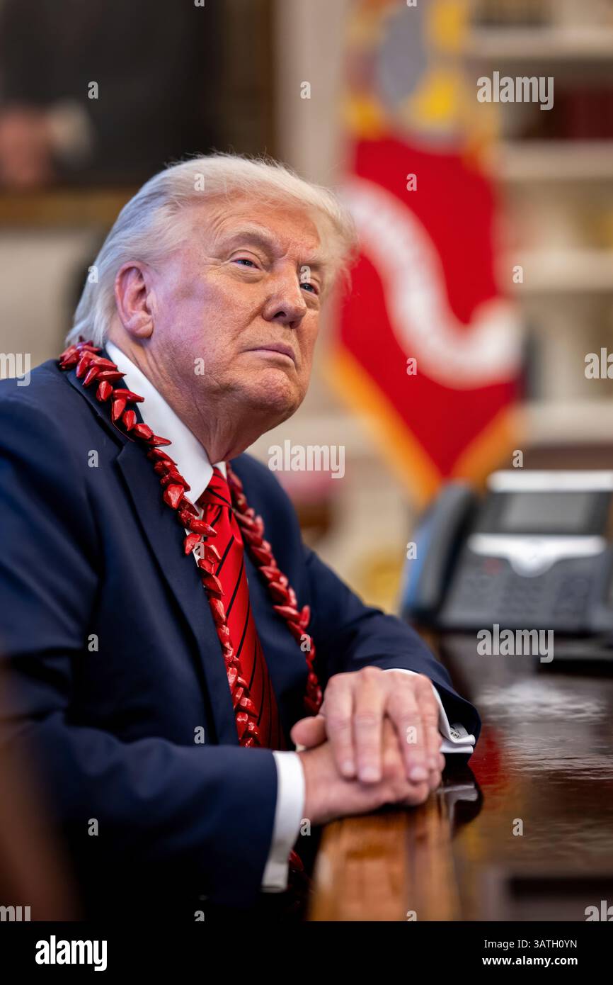 Will Scharf hands President Donald Trump Executive Orders for signing ...