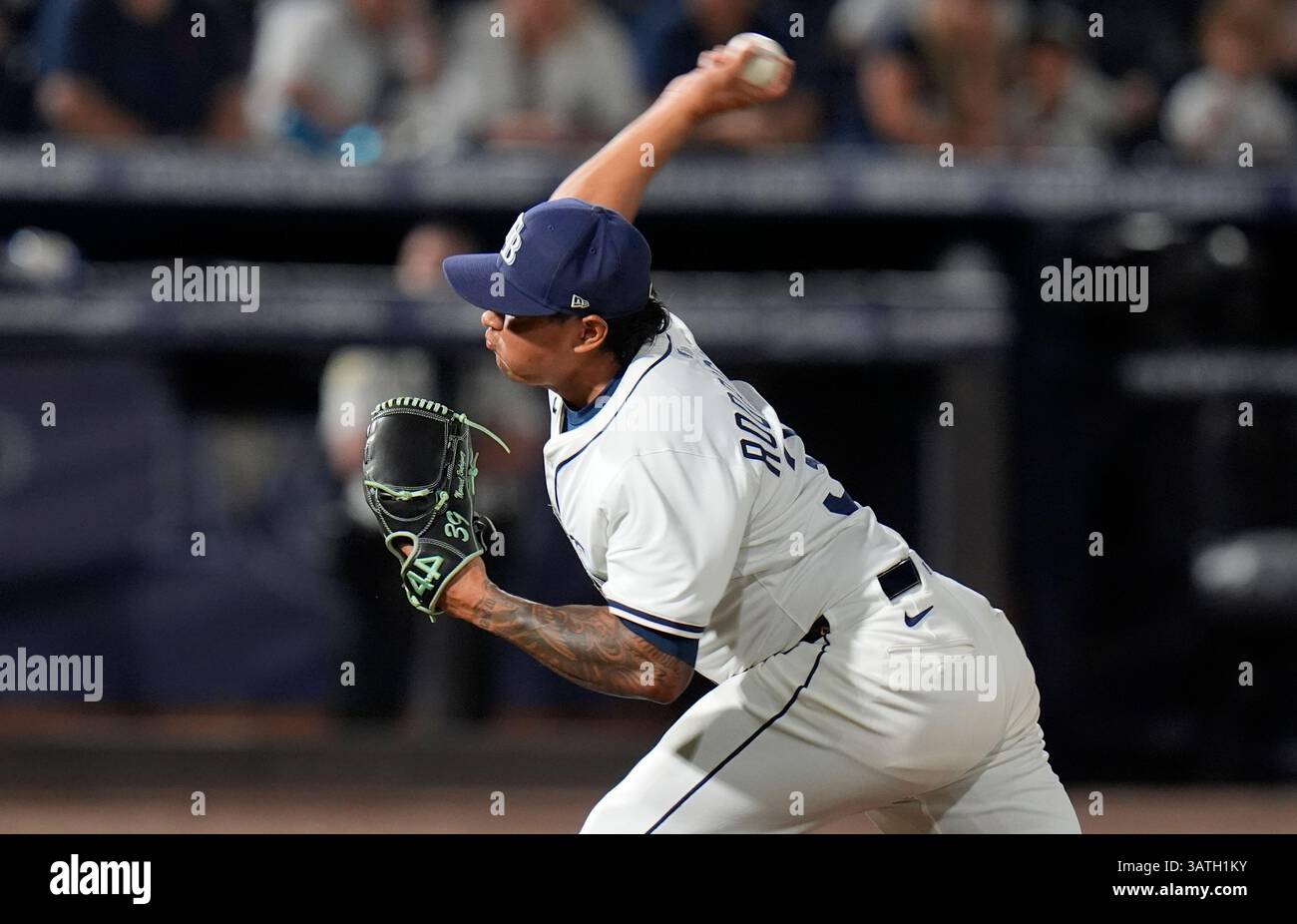Tampa Bay Rays pitcher Manuel Rodríguez against the New York Yankees ...