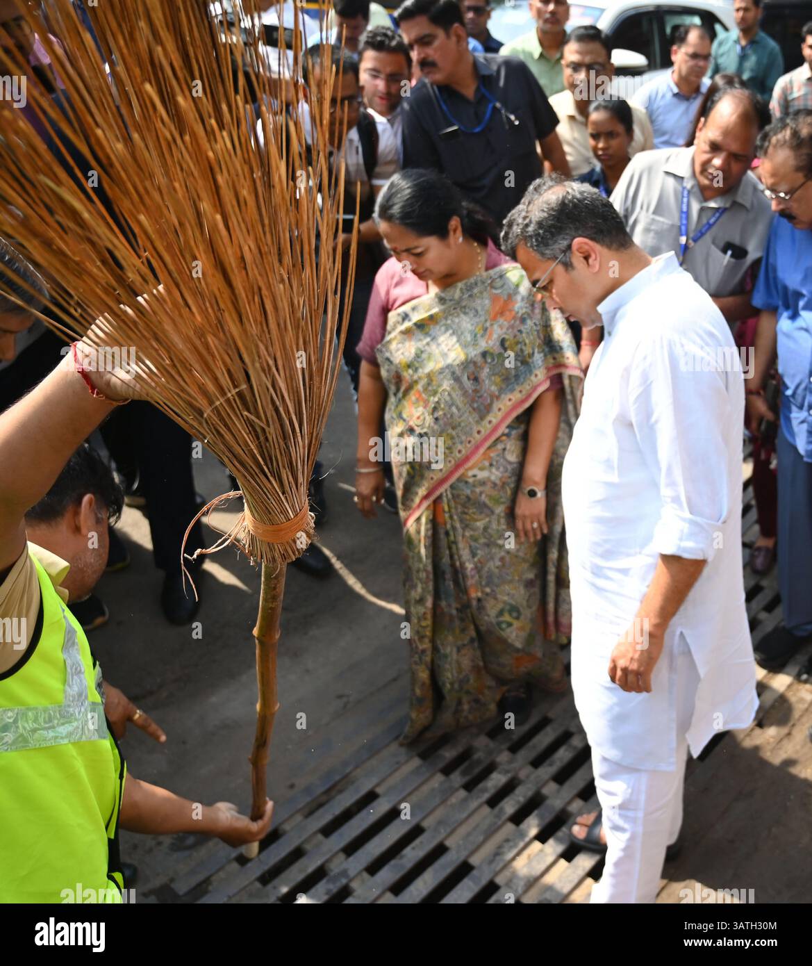 NEW DELHI, INDIA - APRIL 18: Delhi Chief Minister Rekha Gupta along with Delhi PWD Minister ...