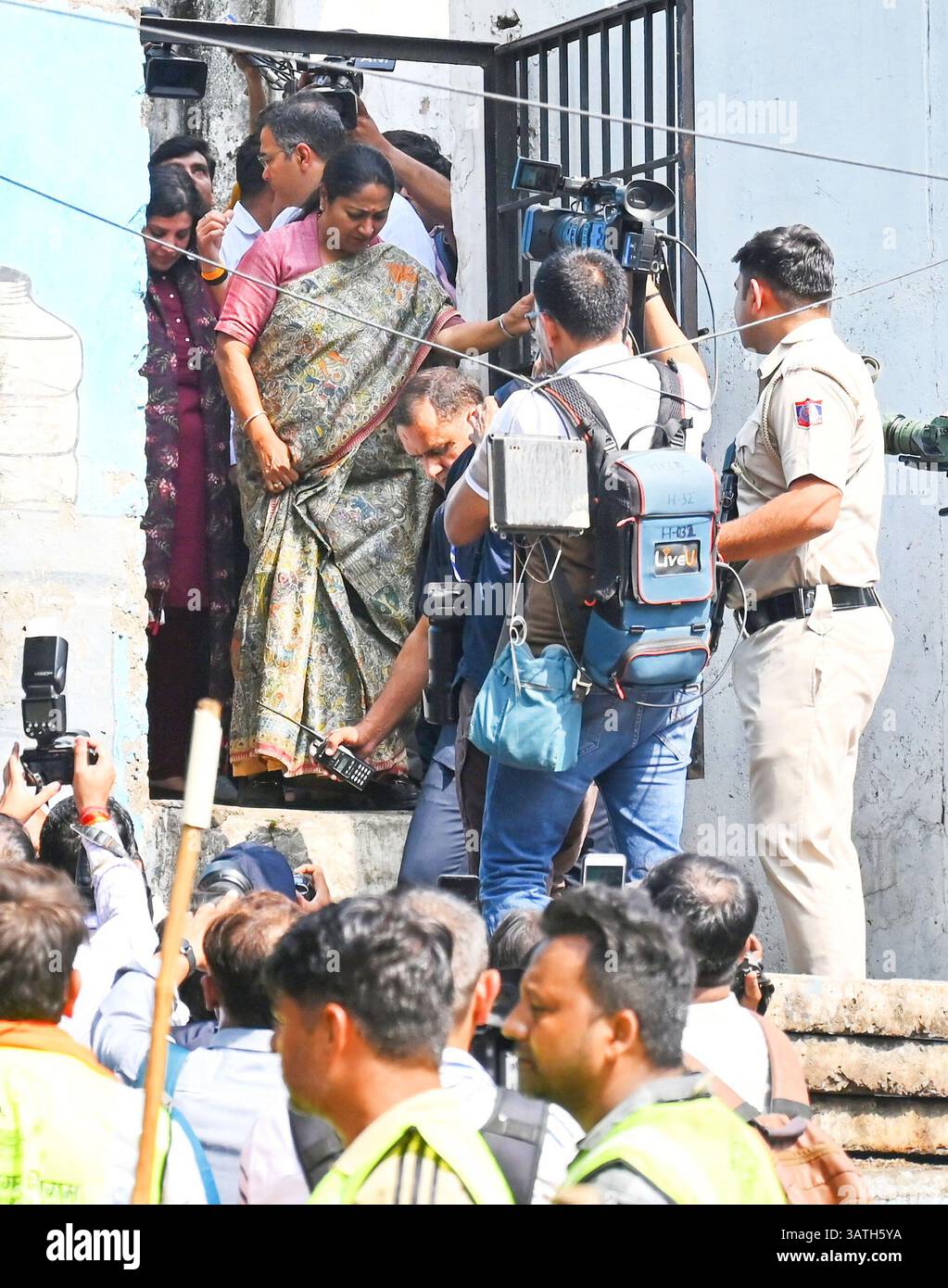 NEW DELHI, INDIA - APRIL 18: Delhi Chief Minister Rekha Gupta along with Delhi PWD Minister ...