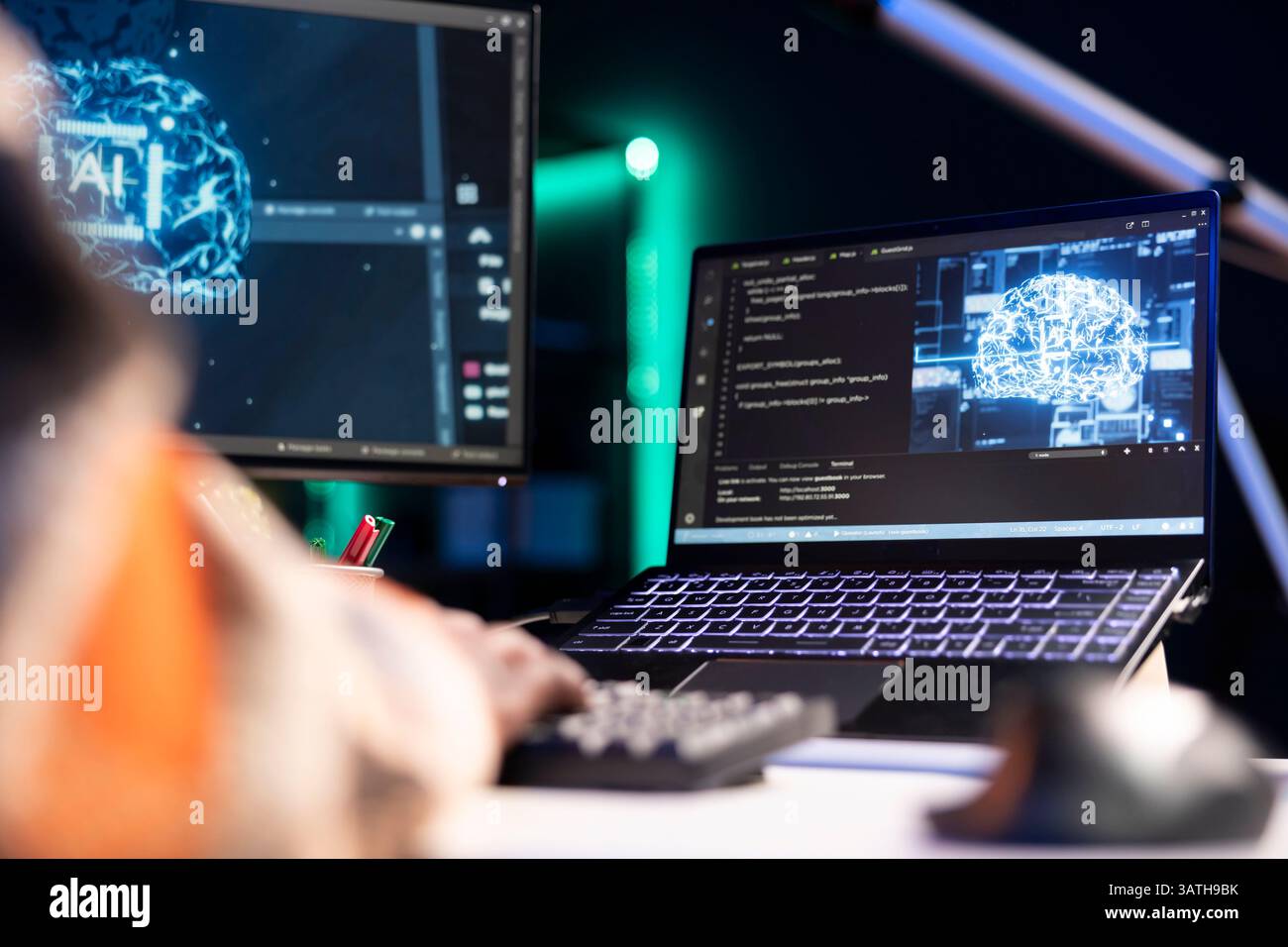 Black man programmer manages code hi-res stock photography and images - Alamy