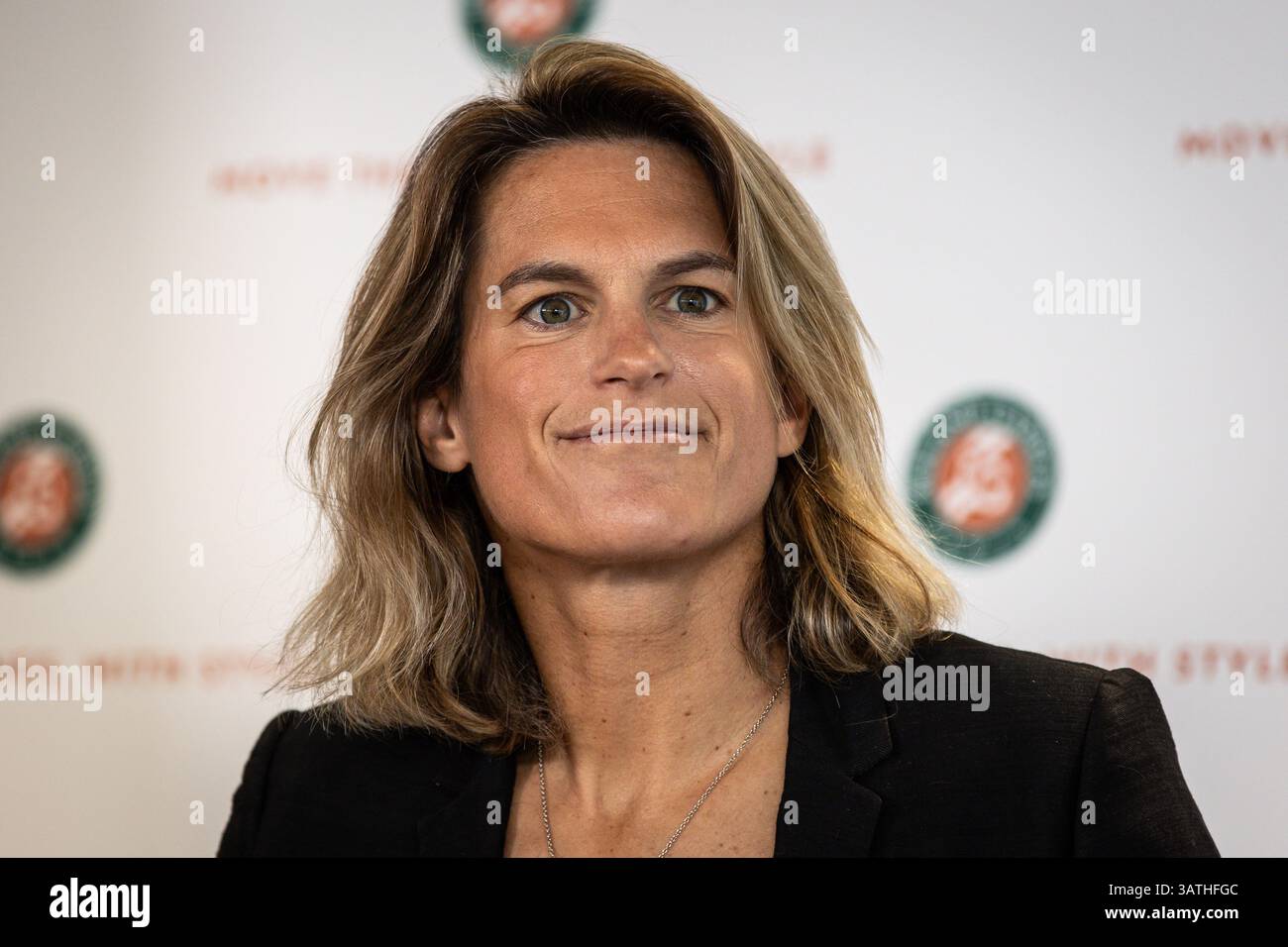 French Open Director Amelie MAURESMO during the pre-tournament press ...