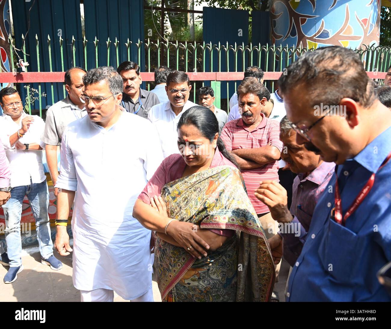 NEW DELHI, INDIA - APRIL 18: Delhi Chief Minister Rekha Gupta along with Delhi PWD Minister ...
