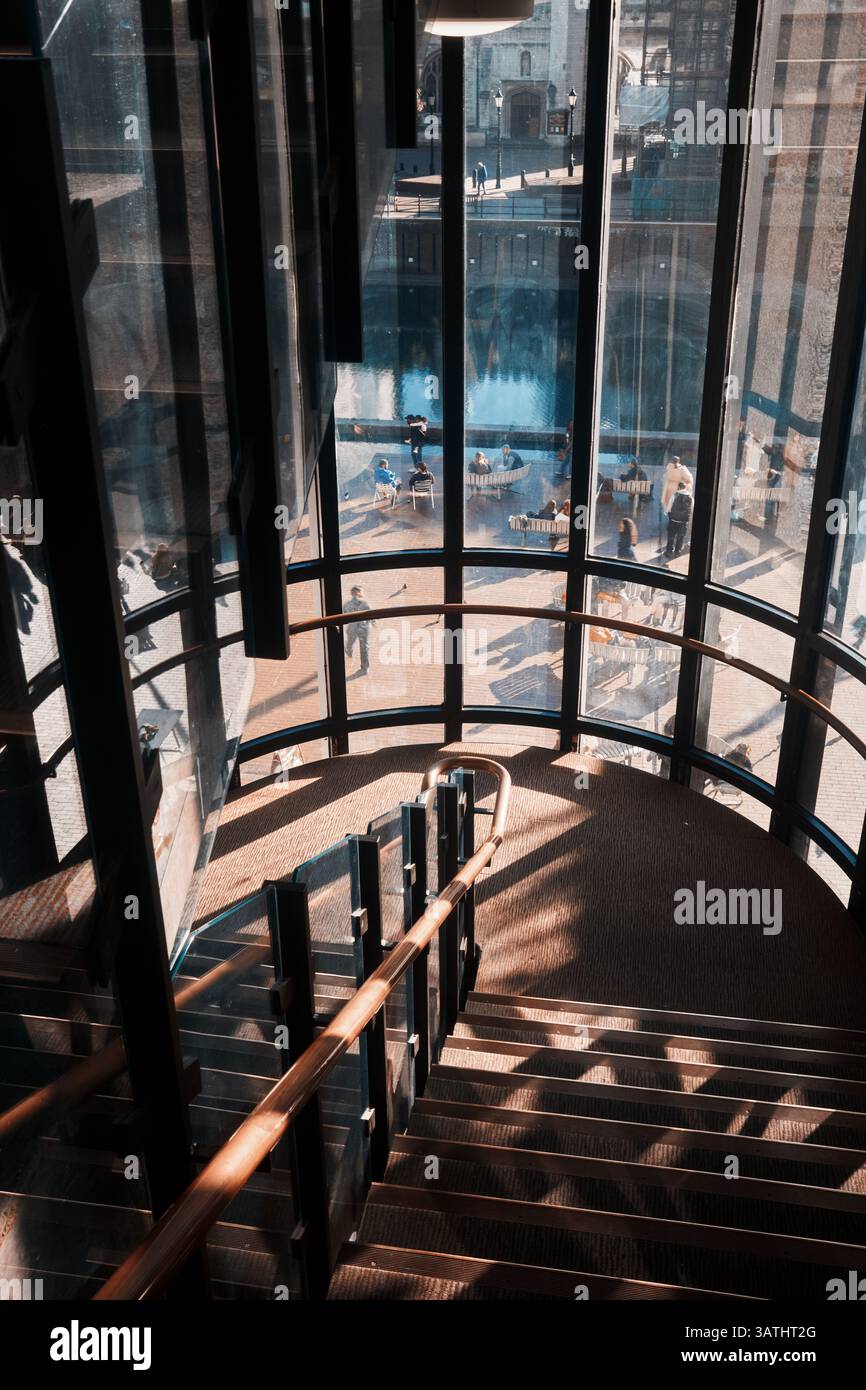 London, UK - September 28, 2024: View from inside the Barbican Centre ...