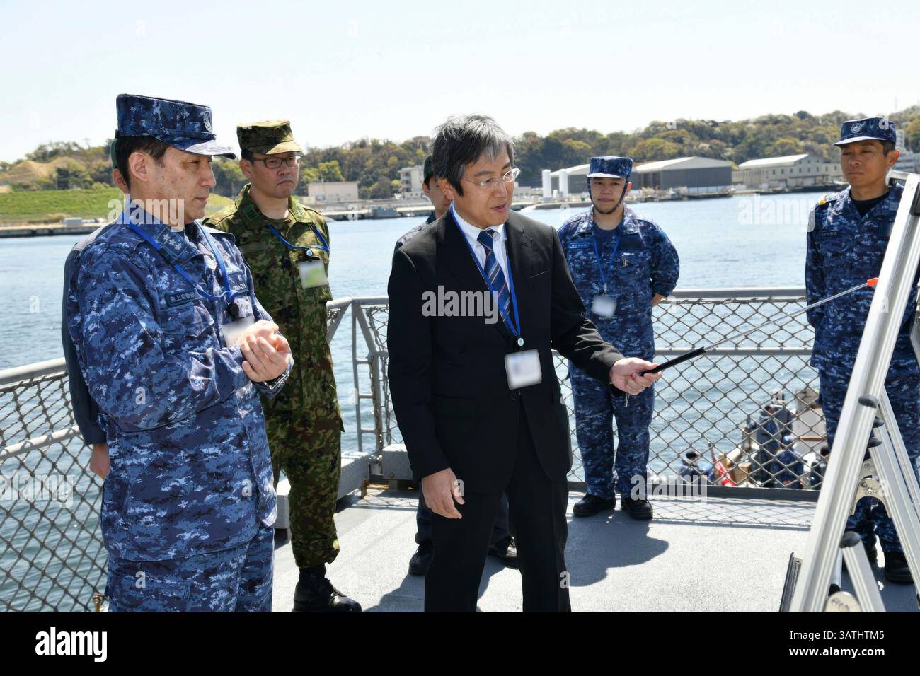 A new turret mounted electromagnetic railgun is mounted on the deck of the Japan Maritime Self ...