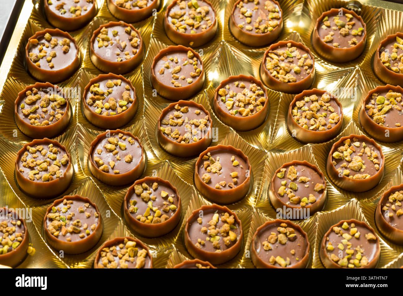 Sweet Pistachio Dubai Chocolates with Kadayif Ready to Eat Stock Photo ...