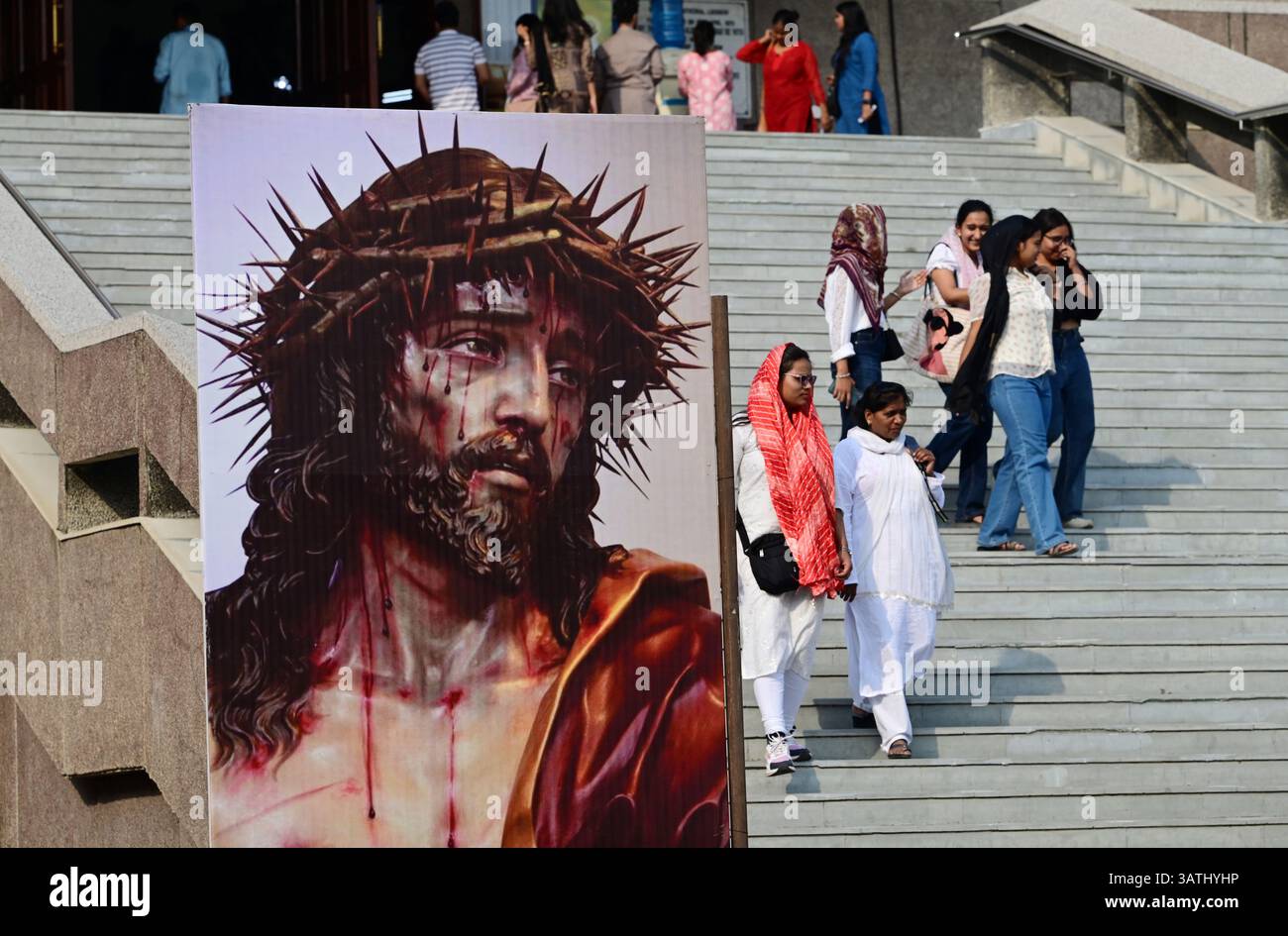 LUCKNOW, INDIA - APRIL 18: Believers take out the ‘Way of the Cross ...