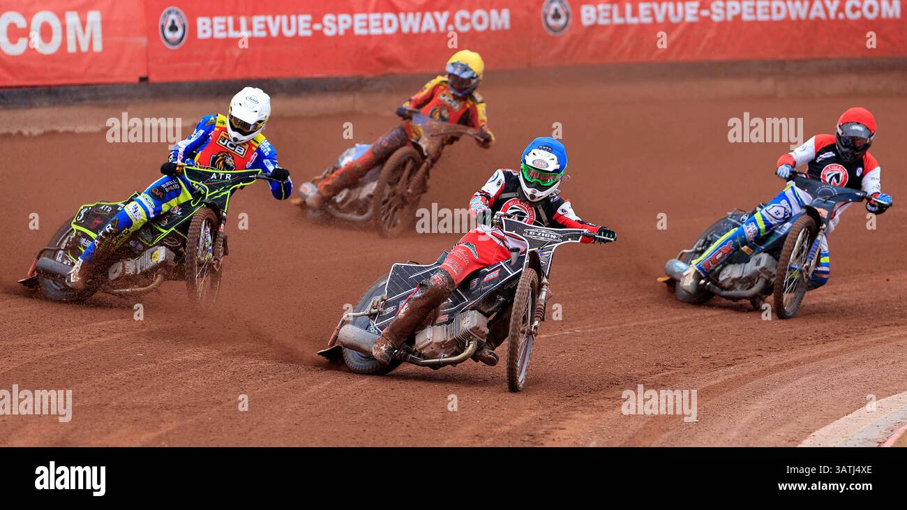 Manchester, UK. 06th Oct, 2020. Jack Shimelt of Belle Vue Colts leads ...