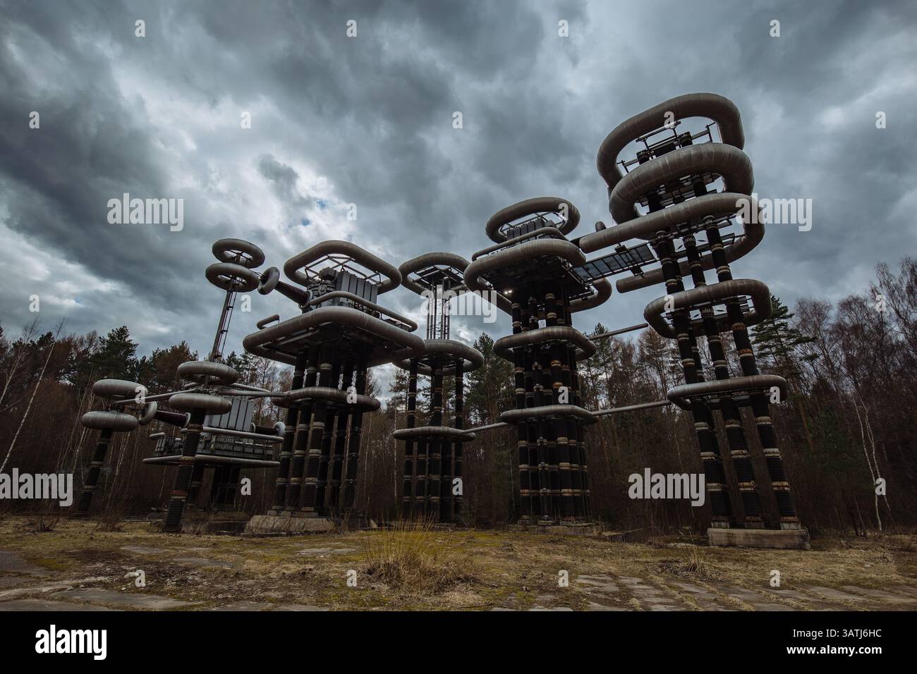 Tesla coil towers experimental stands of the High Voltage Research ...