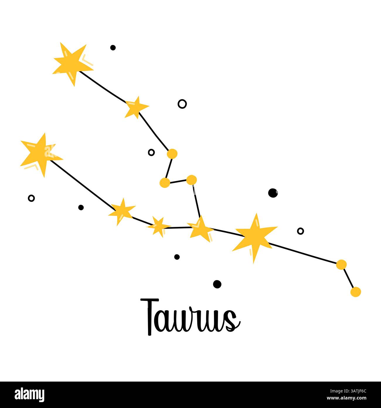 Taurus Zodiac constellation. Vector isolated astrological sign, symbol ...