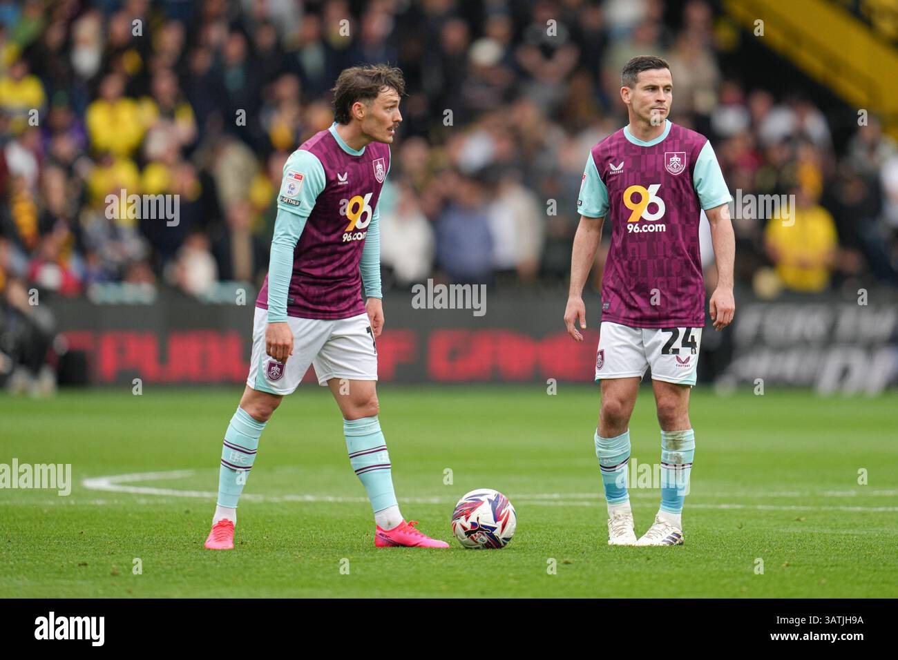 Connor Roberts of Burnley and Josh Cullen of Burnley during the Sky Bet ...