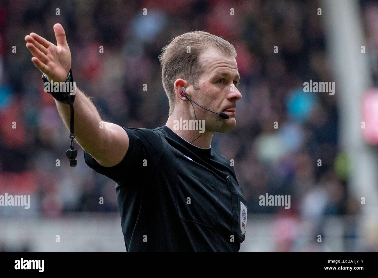 Referee Anthony Backhouse during the Sky Bet Championship match between ...