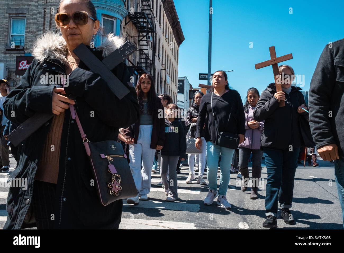 Brooklyn, United States. 18th Apr, 2025. People participate in the Good ...