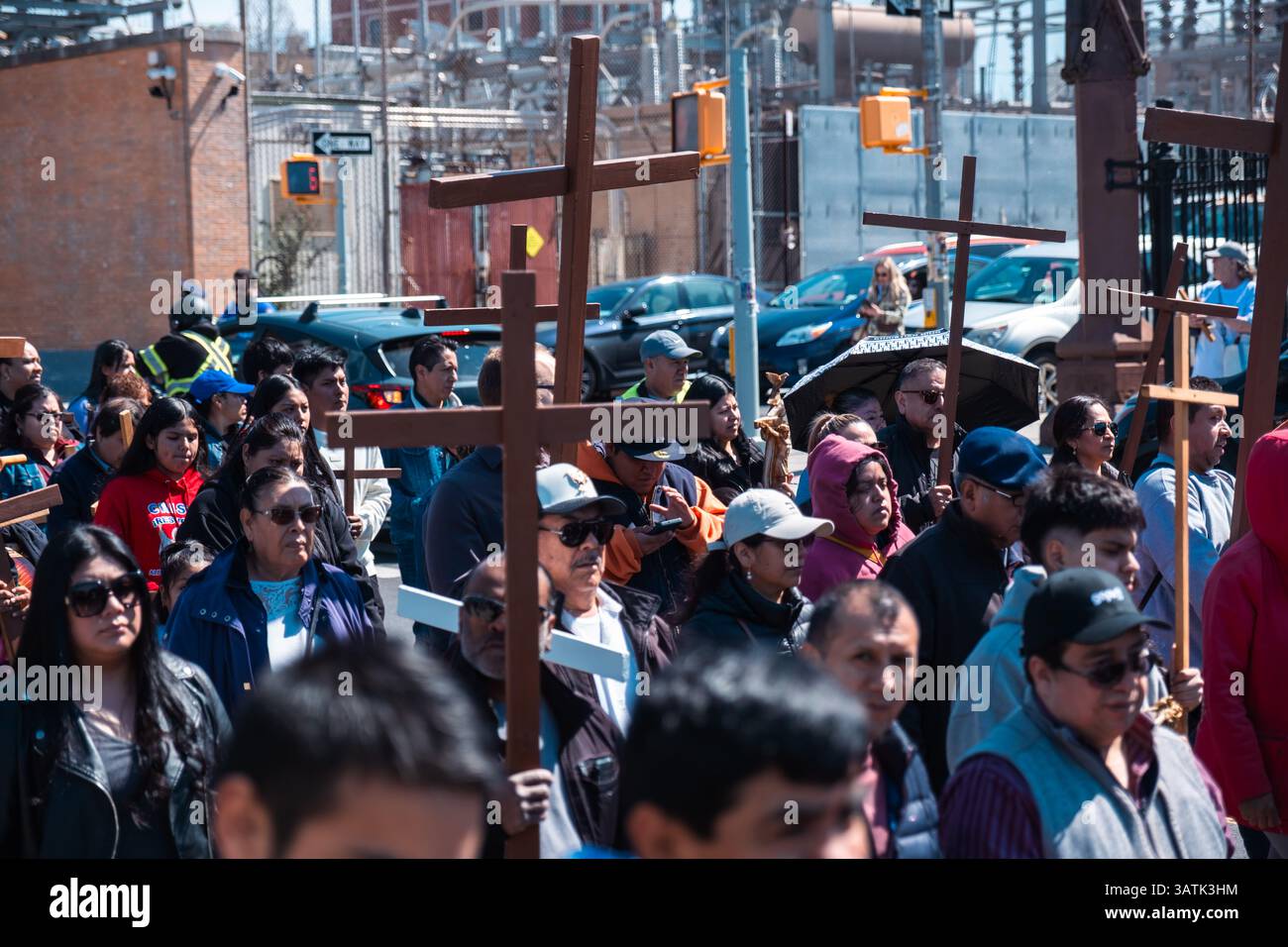 Brooklyn, United States. 18th Apr, 2025. People participate during the ...