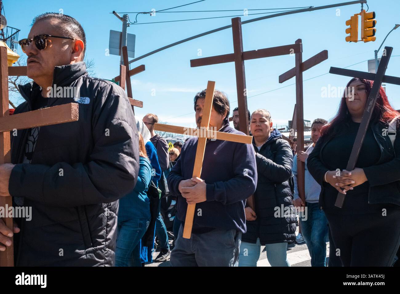 Brooklyn, United States. 18th Apr, 2025. People participate in the Good ...