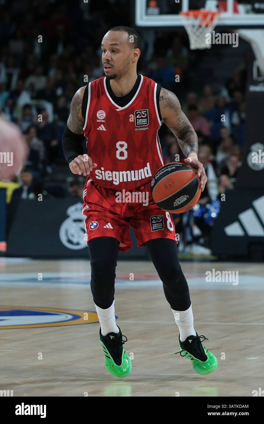 Madrid, Spain. 18th Apr, 2025. Shabazz Napier of Bayern Munich during ...