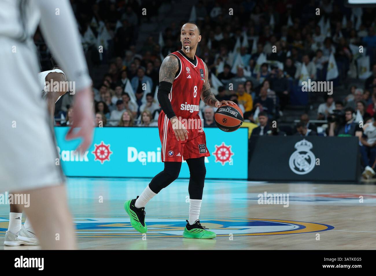 Madrid, Spain. 18th Apr, 2025. Shabazz Napier of Bayern Munich during ...