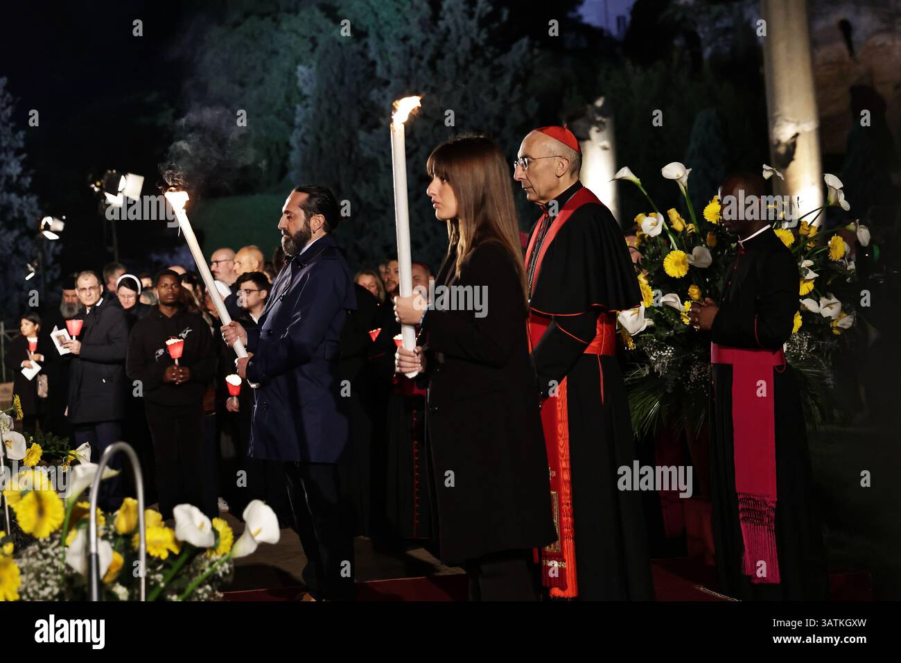 Rome, Italy. 18th Apr, 2025. Gode Friday in Rome ended with the ...