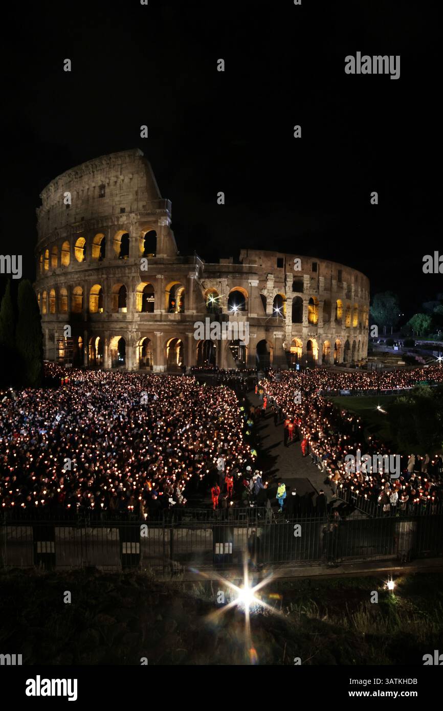 Rome, Italy. 18th Apr, 2025. Gode Friday in Rome ended with the ...