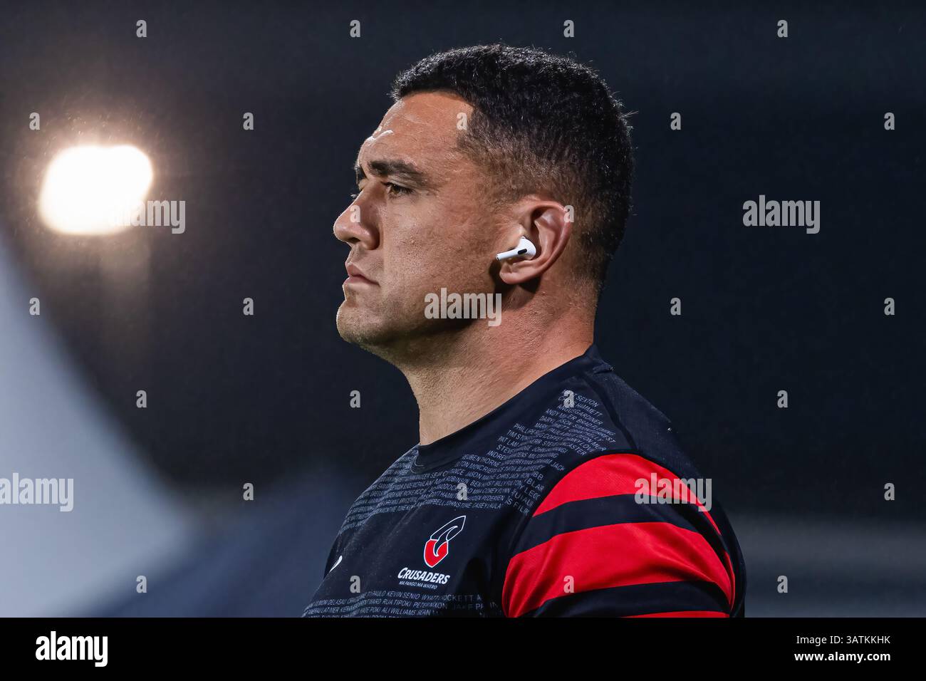 Christchurch, New Zealand, 18 April, 2025. Crusaders player Codie ...