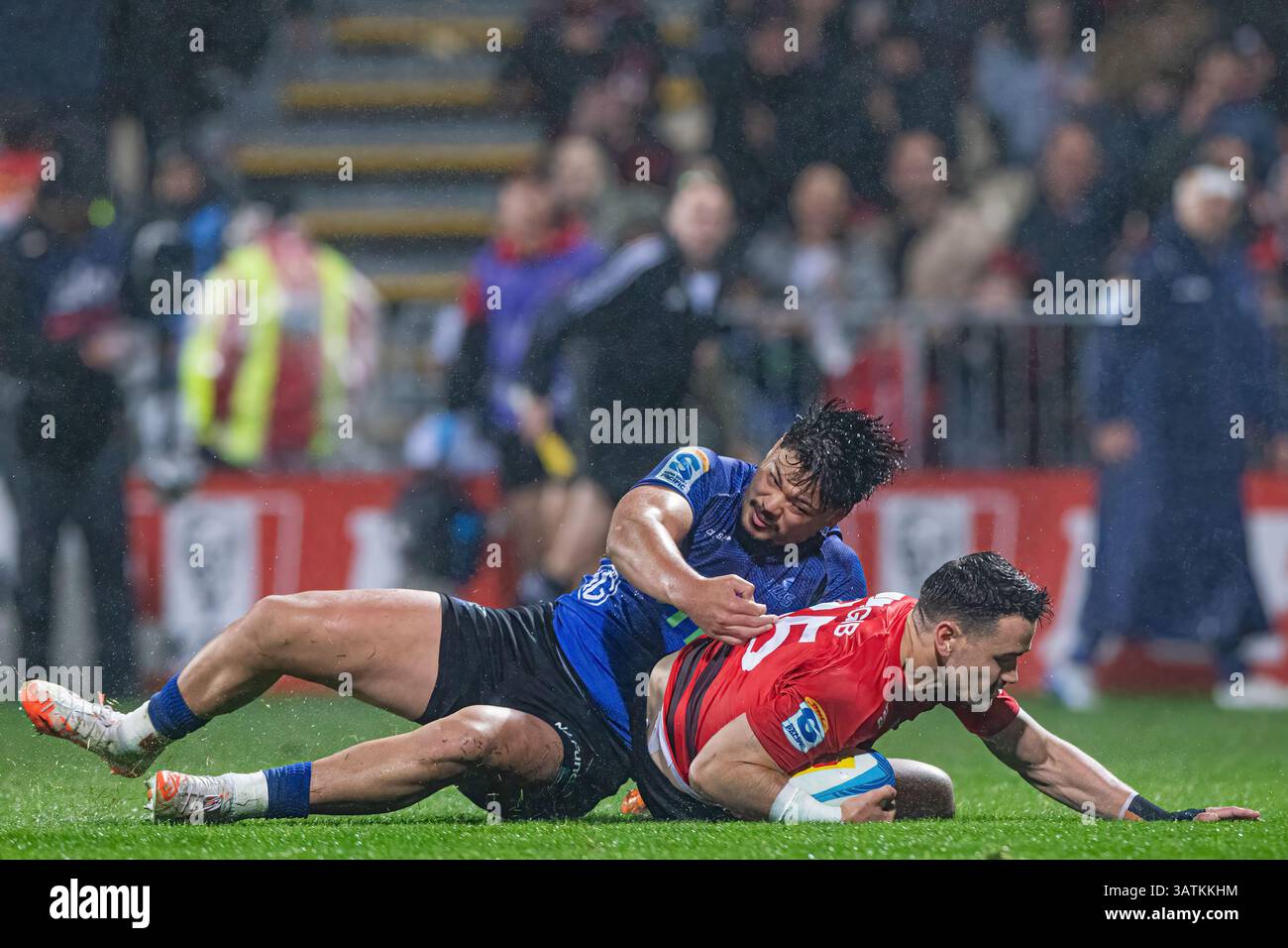 Christchurch, New Zealand, 18 April, 2025. Crusaders player Will Jordan ...