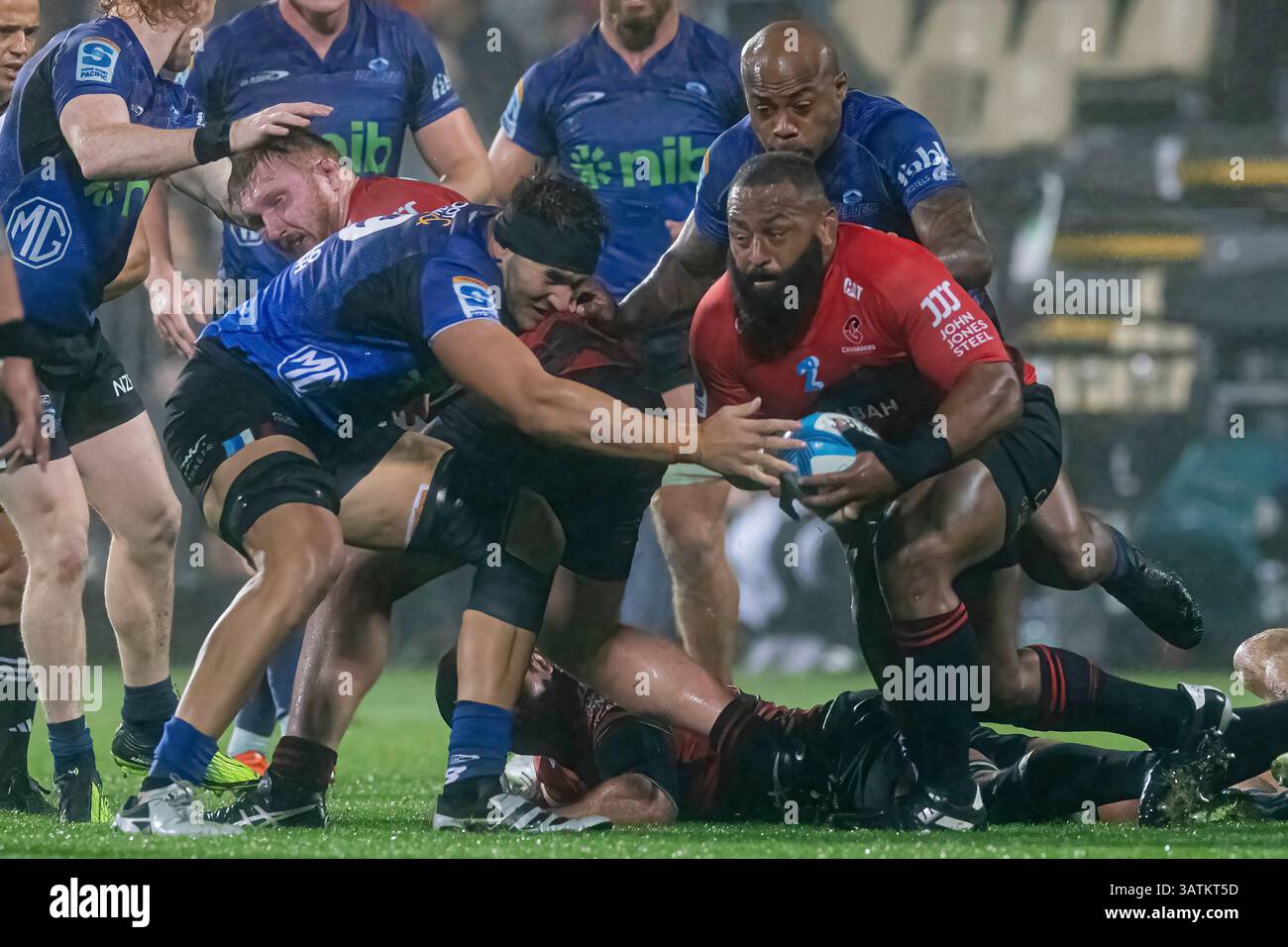 Christchurch, NEW ZEALAND - April 18 : Crusaders player George Bower ...