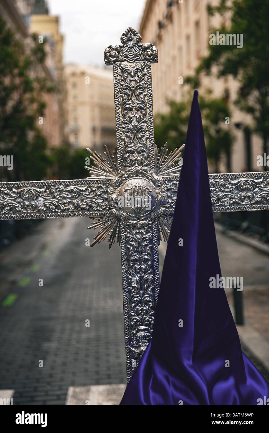 Madrid, Madrid, SPAIN. 18th Apr, 2025. Holy Week in Madrid is being ...