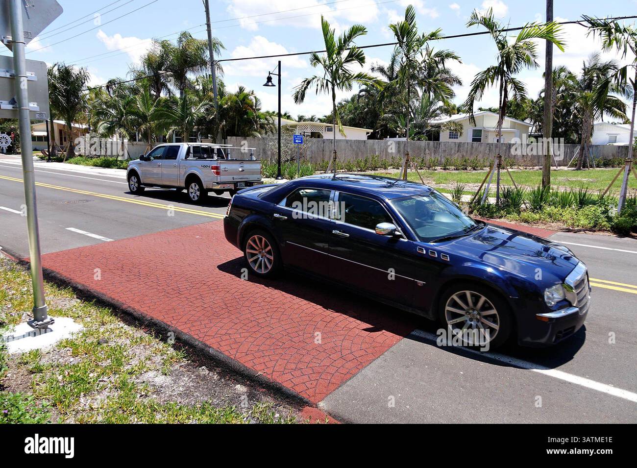 May 25, 2016 - Florida, U.S. - Cars go over newly installed speed bumps ...