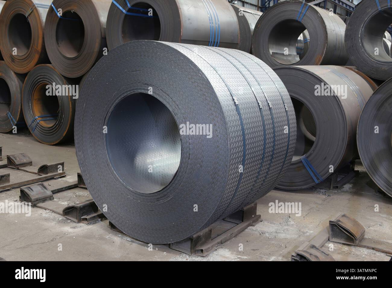 Cold rolled steel coil at storage area in steel industry plant Stock ...