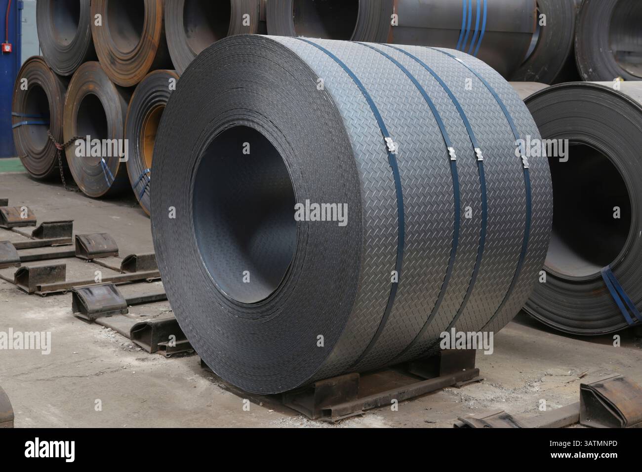 Cold rolled steel coil at storage area in steel industry plant Stock ...