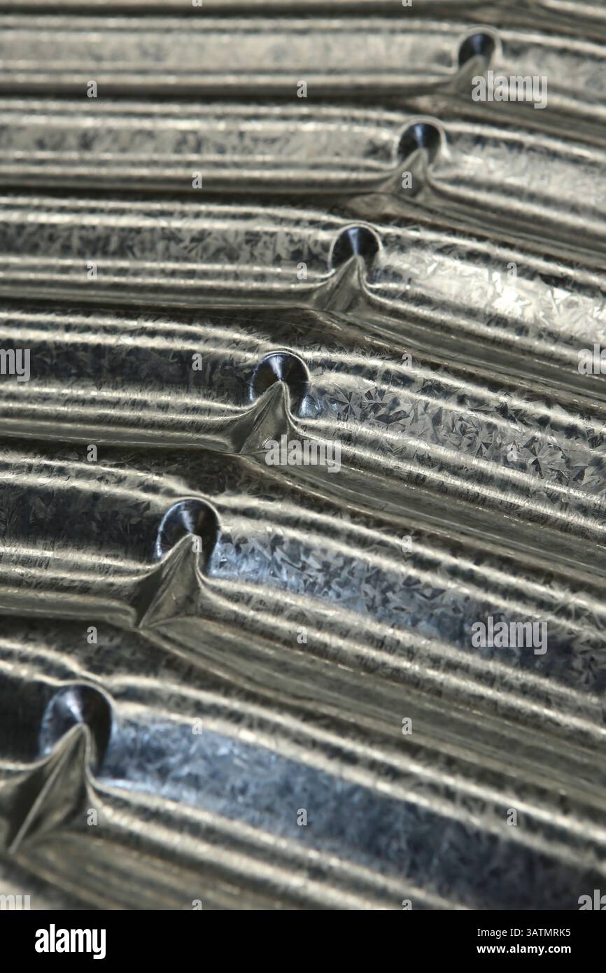 Steel Metal Zinc Galvanized Wave Sheets for Roof. selective focus Stock ...