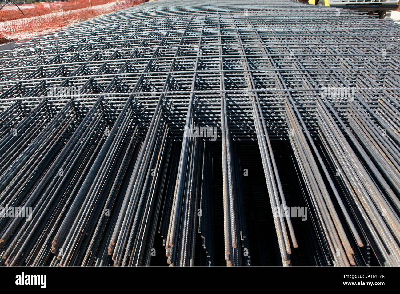 Steel bar framework in the construction site Stock Photo - Alamy
