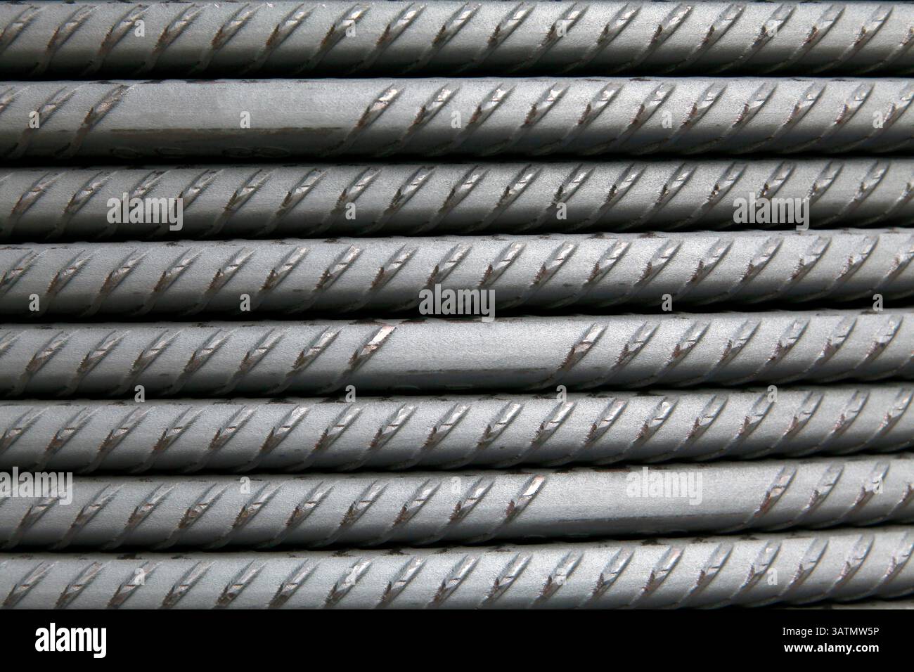 Close up of steel rods or bars used to reinforce concrete in ...