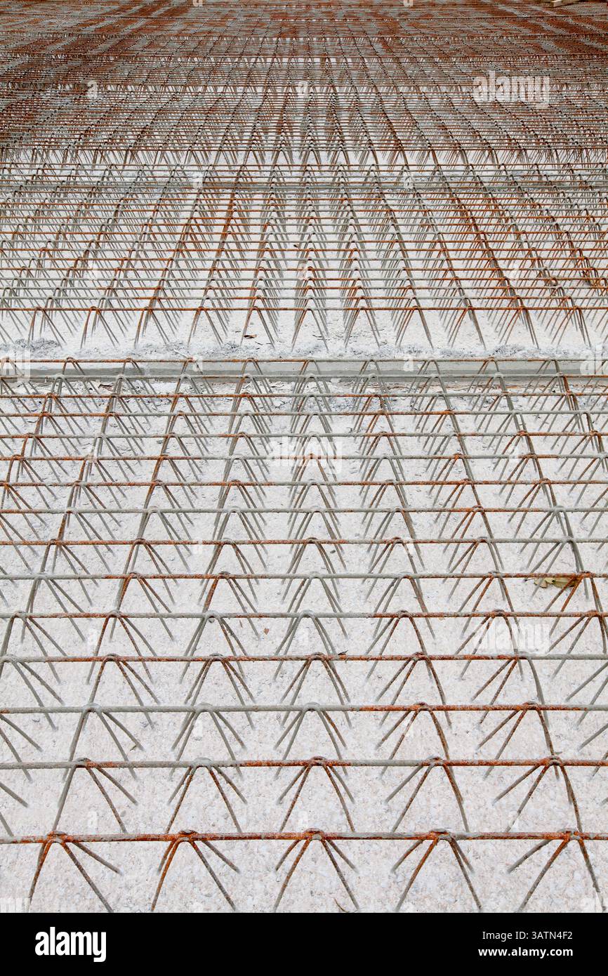 detail of steel rebar net for road bridge construction Stock Photo - Alamy