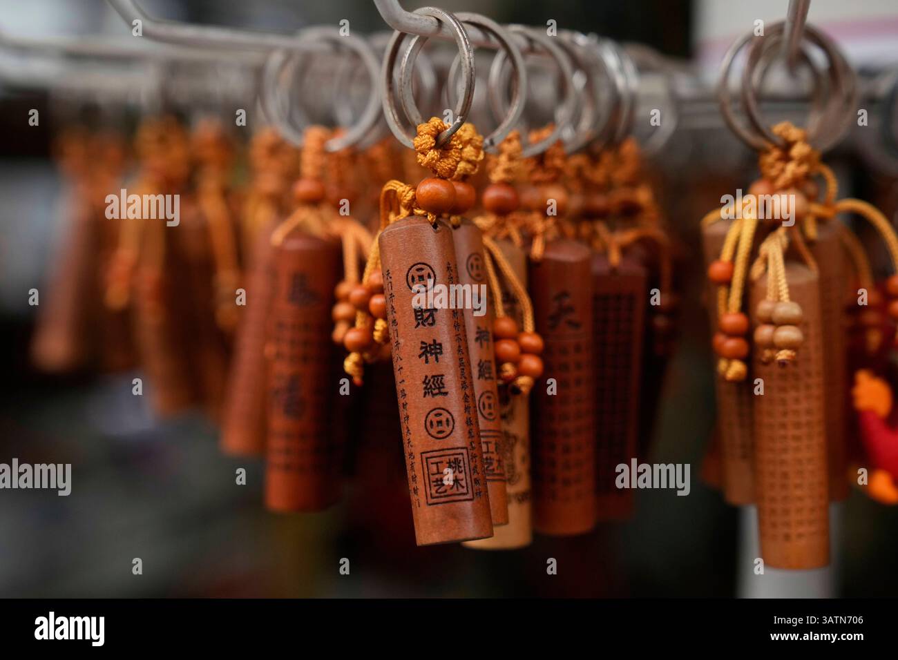 Keychains made in China are displayed at C.K. Color Stone and Beads ...