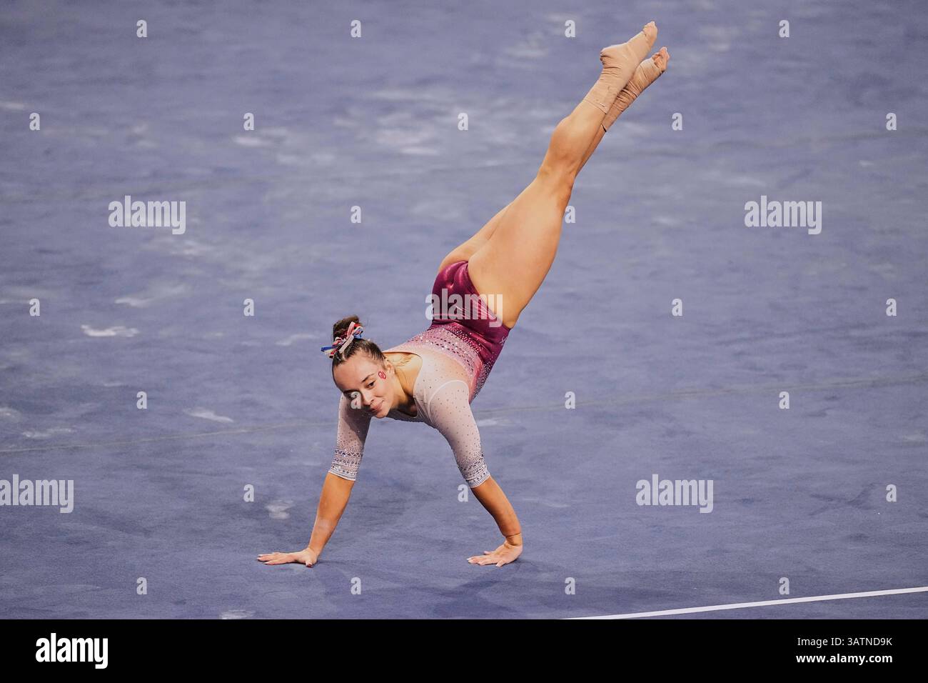 Oklahoma's Faith Torrez competes on the floor exercise during the NCAA ...