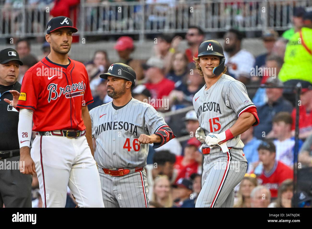 ATLANTA, GA - APRIL 18: Minnesota Twins infielder Luke Keaschall (15 ...