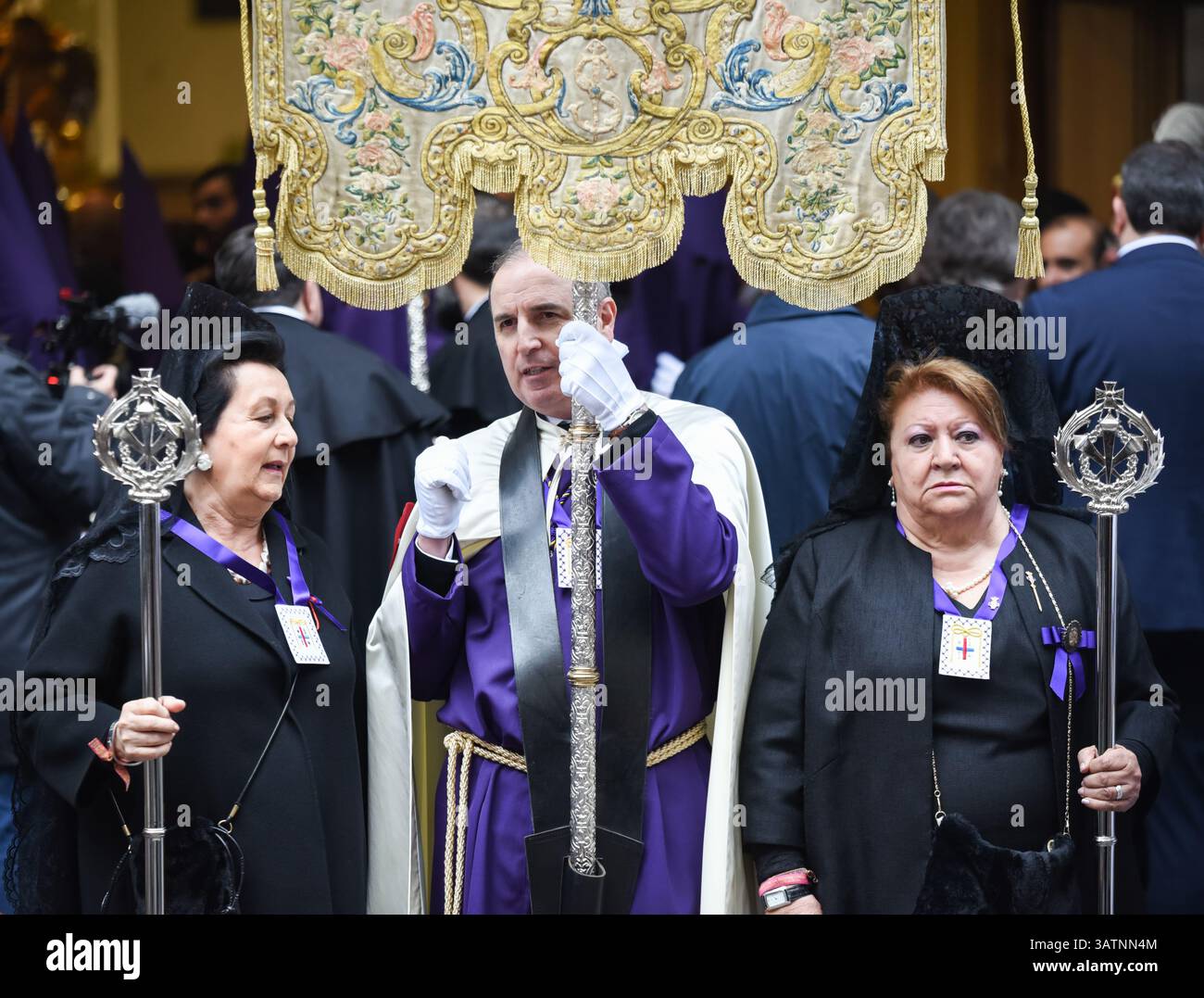 Madrid, Spain - 18th April, 2025. The figure of Jesus of Medinaceli was ...