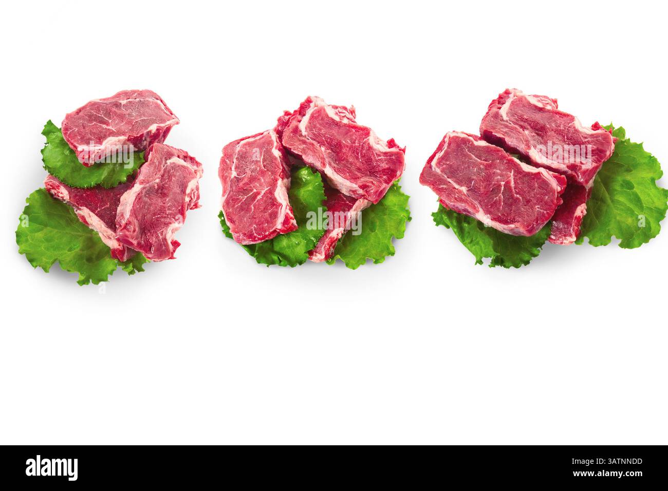Cuts of beef meat steaks isolated on white background Stock Photo - Alamy