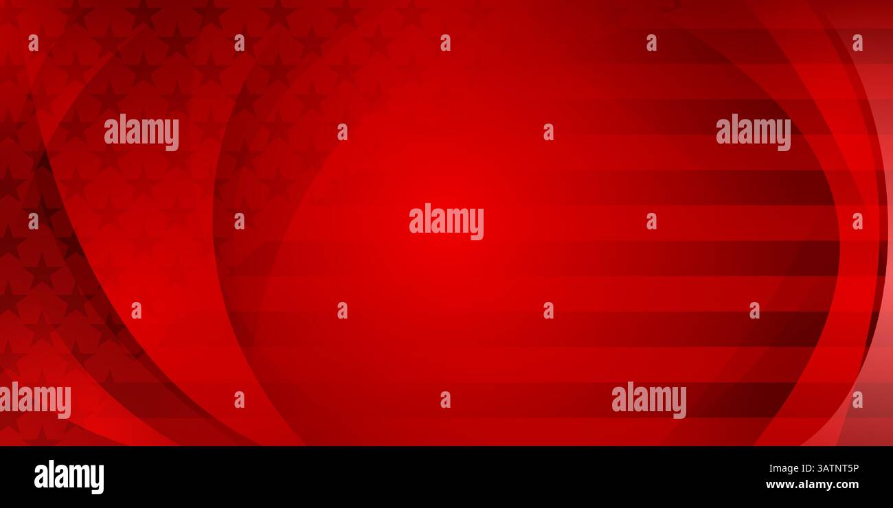 Vector illustration of the American flag in red colors with abstract ...