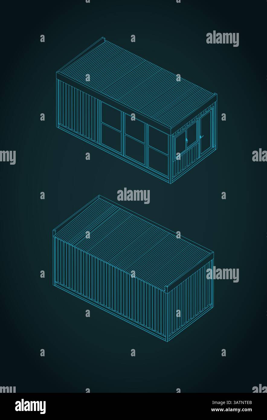 Container office isometric drawings. Shipping container converted into ...