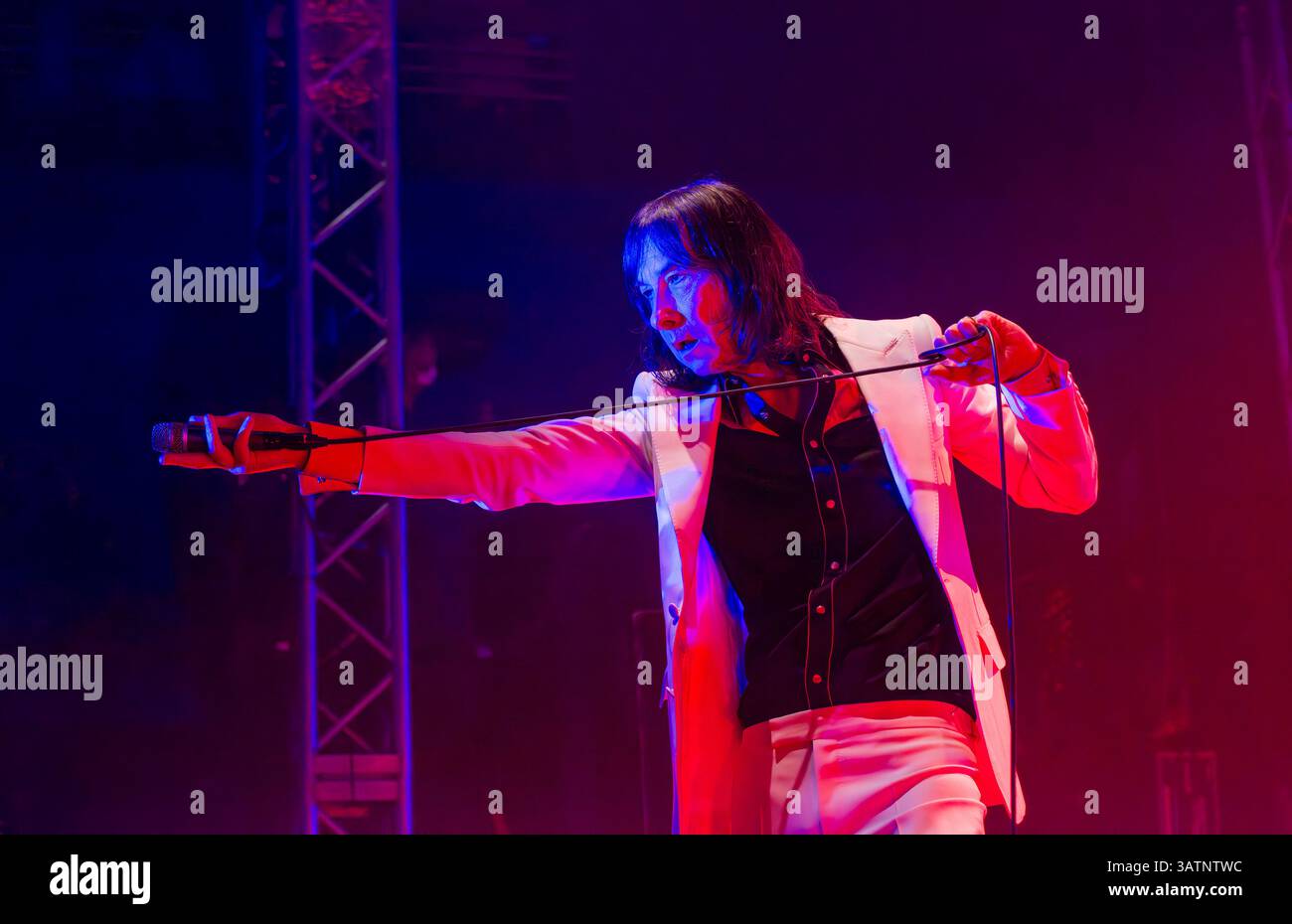 Leeds, UK, 18th April 2025. Bobby Gillespie, lead singer and founding ...