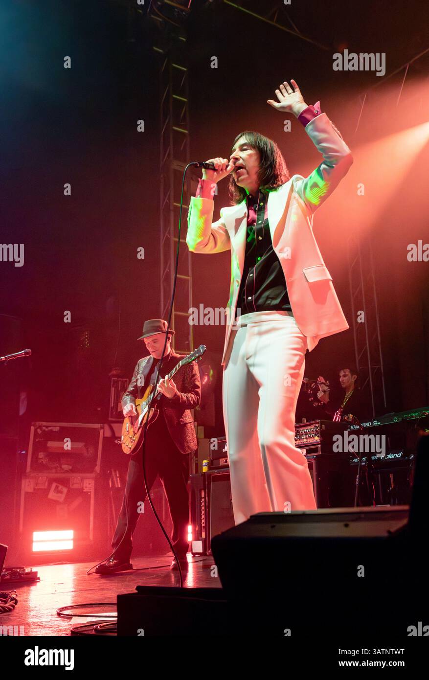 Leeds, UK. 18th Apr, 2025. Bobby Gillespie, lead singer and founding member of Scottish ...