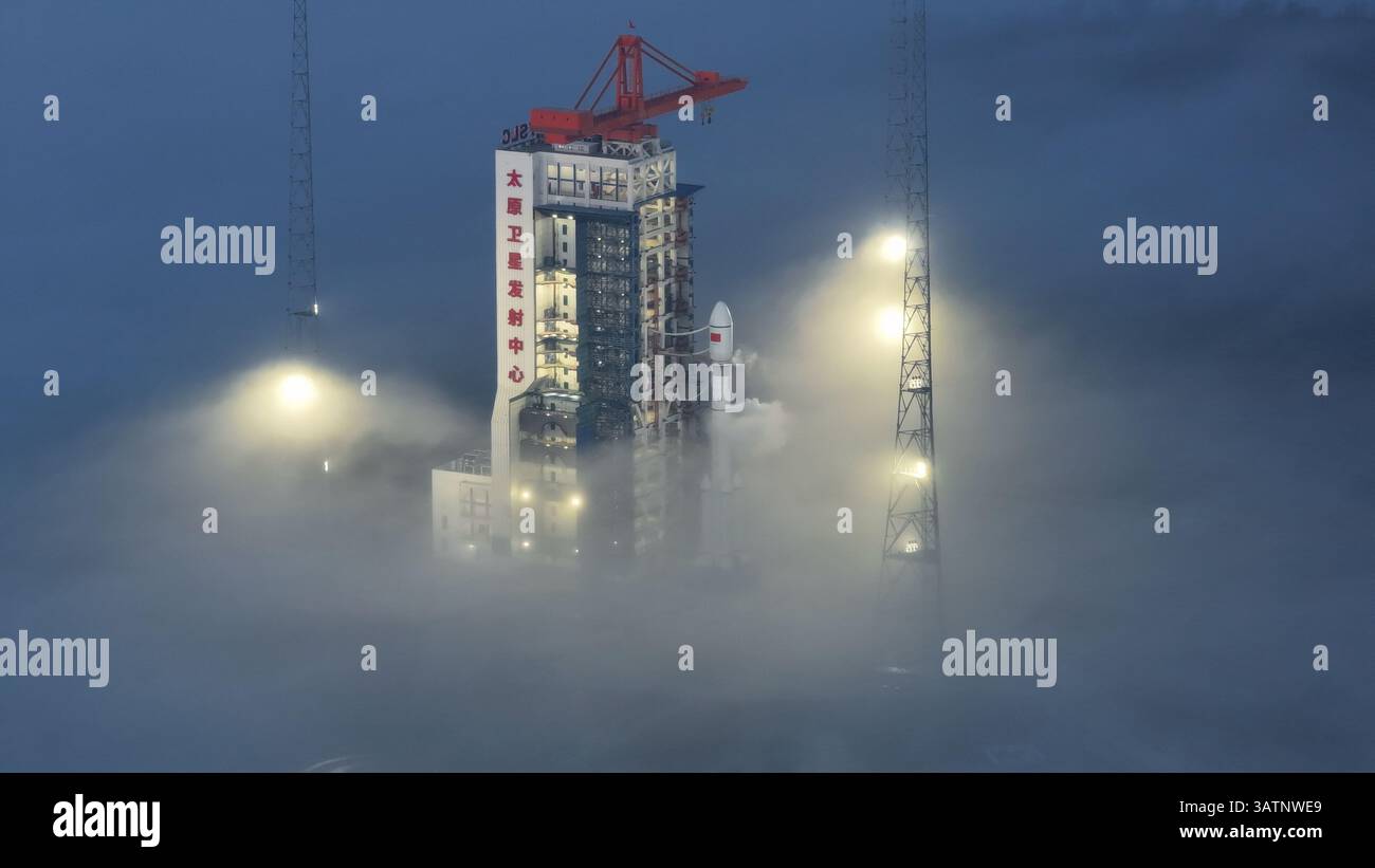 Taiyuan. 19th Apr, 2025. A modified Long March-6 carrier rocket ...