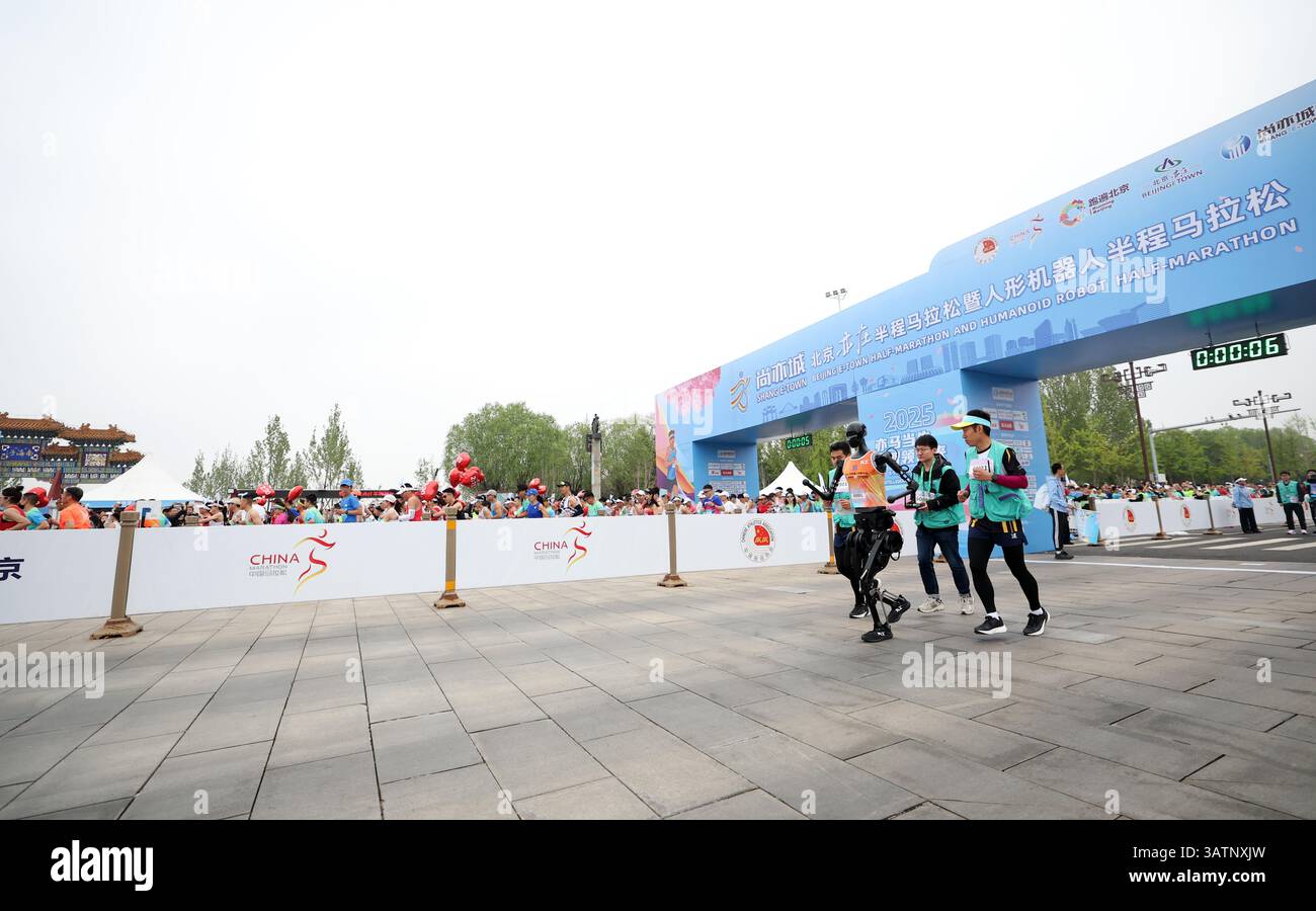 Beijing, China. 19th Apr, 2025. Robotic participant "Tiangong Ultra ...